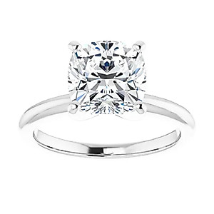 3 CT Cushion Cut VVS1 Colorless Moissanite Engagement Ring Set, Wedding/Bridal Ring Set, 925 Sterling Silver Vintage Antique Anniversary Classic Ring Set Gift for Her (4)