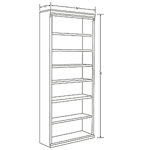 Martin Furniture Huntington Club Office Open Bookcase, 84", Cherry