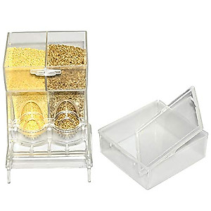 No-Mess Bird Feeder, Automatic Feeder for Parakeet Canary Cockatiel Finch