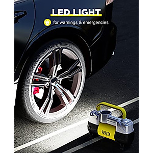 UUP Tire Inflator Air Compressor, 150PSI 12V DC Double Cylinders Heavy Duty Portable Air Pump w/Emergency LED Light for Truck, SUV, Car, RV