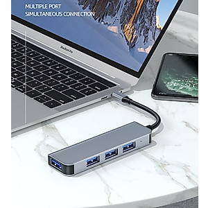 4 in 1 Type-C to 4USB Smart Dock Compatibility 1*USB 3.0 3*USB2.0 Aluminum Alloy Enclosure