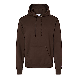 Champion Mens Powerblend Hooded Sweatshirt, XL, Chocolate Brown