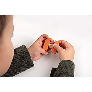 TickiT-74001 Rainbow Wooden Nuts & Bolts - Set of 14 - 7 Nuts and 7 Bolts in Matching Shapes & Colors - For Ages 12m+ - Loose Parts Wooden Toys for Toddlers and Preschoolers