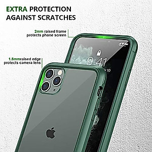 Diaclara Compatible with iPhone 11 Pro Max Case with Built-in Tempered Glass Screen Protector [9H Hardness] [Heavy Duty Drop Protection] Full Body Cover Rugged Clear Bumper Case for iPhone 11 promax