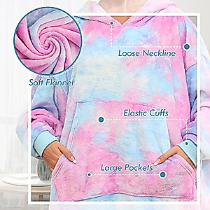 Wearable Blanket Hoodie for Women Girls - Fleece Oversized Sweatshirt Blanket Christmas Birthday Gifts Ideas, Super Soft Warm Sherpa Fuzzy Hoodie, Comfortable Giant Hooded Blanket for Adult Teen Kid