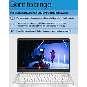 HP Chromebook 14 Laptop, Intel Celeron N4120, 4 GB RAM, 64 GB eMMC, 14" HD Display, Chrome OS, Thin & Portable, 4K Graphics, Long Battery Life, Snow White Keyboard (14a-na0210nr, 2022, Ceramic White)