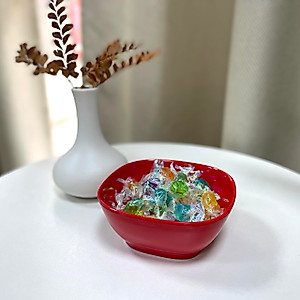 EWEIGEER 4.4-inch Melamine Dessert Bowl Kids Plastic Bowls,Small Bowl For Ice Cream Snacks Rice Salad Soup Cereal.Set of 10(Red)