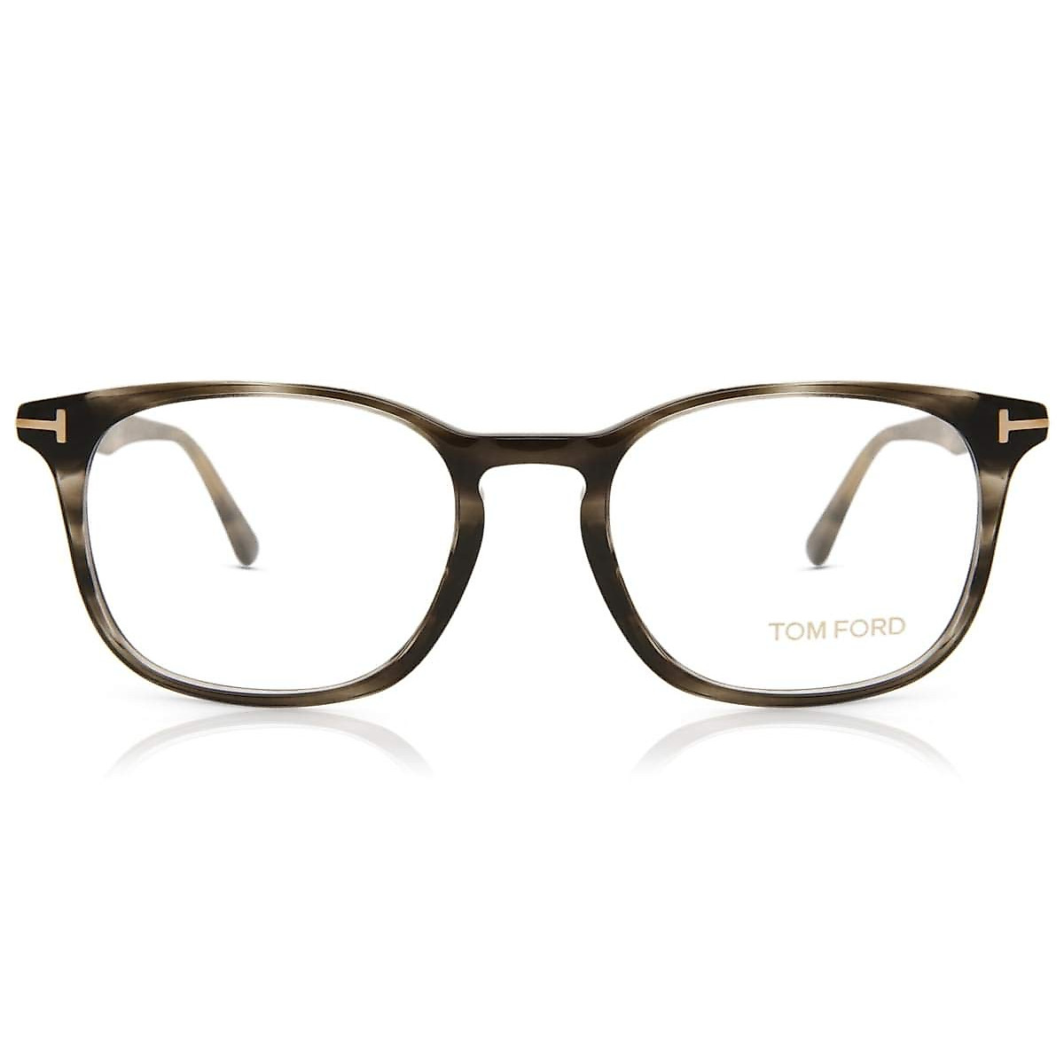 Tom Ford Rectangular Eyeglasses TF5505 005 Striated Gray 52mm FT5505