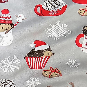 HonestBaby 2-Piece Family Matching Holiday Pajamas Organic Cotton for Men, Women, Kids, Toddlers, Baby Boys, Girls, Unisex Pets, Hedgehog N Cocoa