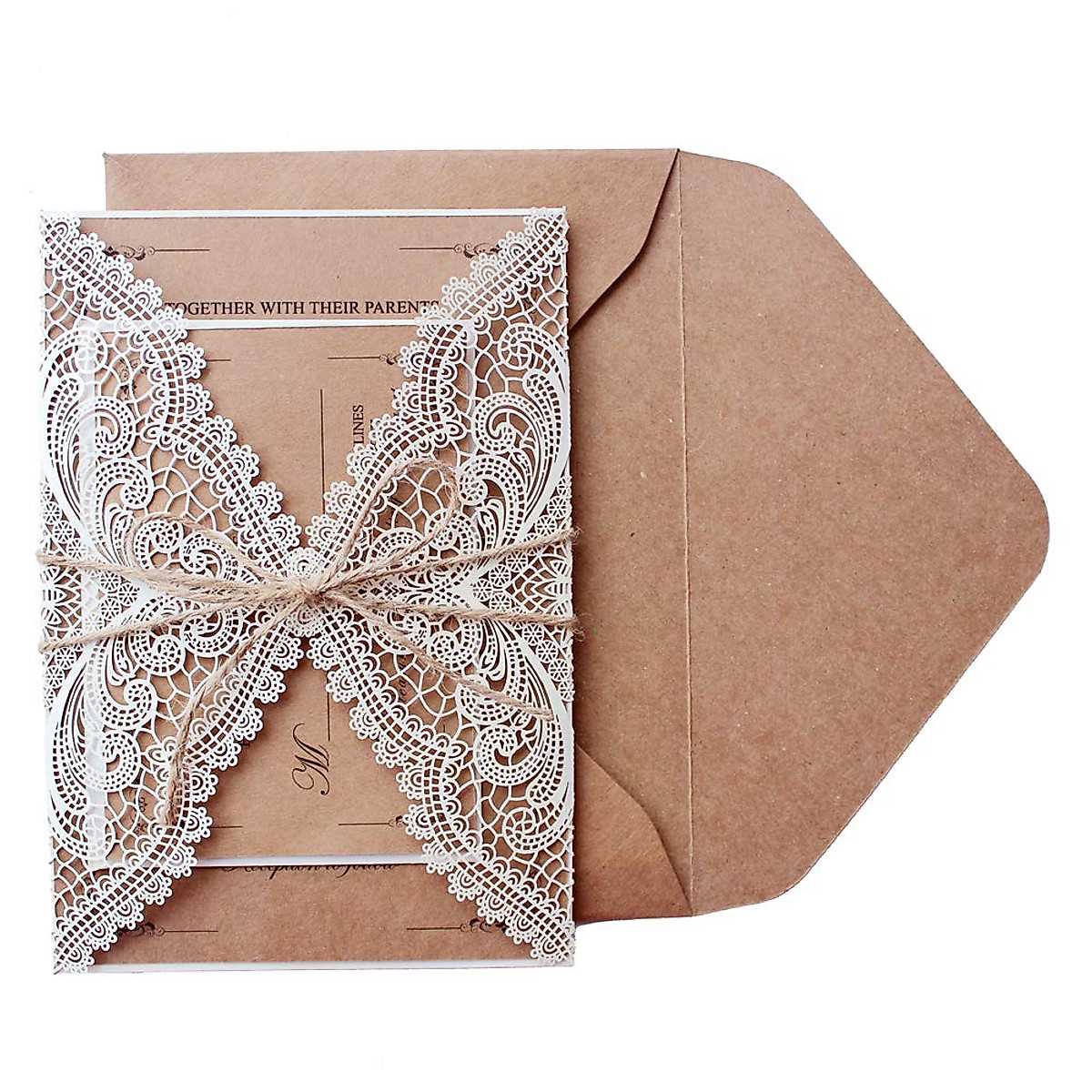 Laser Cut Wedding Invitations Sample by Picky Bride Invitation Cards Templates 126 x 185mm Customized Invite Cards with RSVP Cards