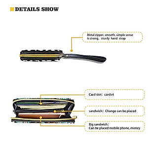 SCRAWLGOD Cartoon Mushroom Gift for Women's Wristlet Wallet RFID Blocking Purse Leather Card Holder Clutch Wristlet