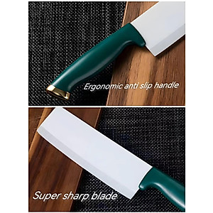 DESIAR Ceramic Knife 6.5 inch Vegetable Knife for Kitchen+Sharp Chopping Knife +Ceramic Cutting Knives with Sheath Cover+Easy To Clean Chef Butcher Knife With Gift Box (green)