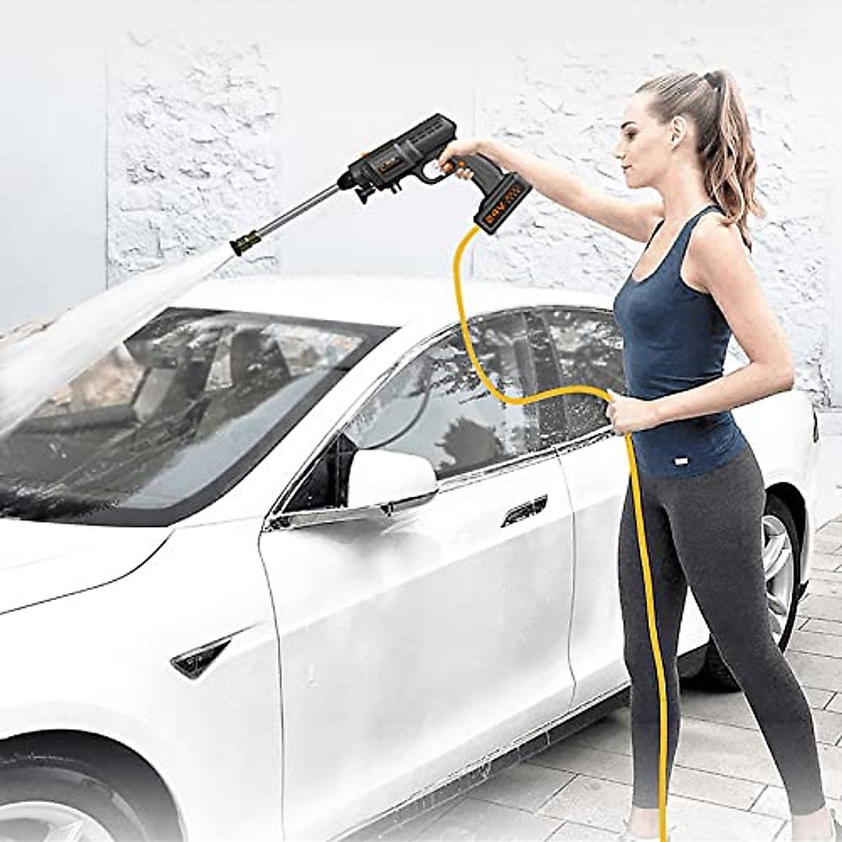 Cordless High Pressure Washer, 48V 30Bar Portable Electric Washer with Adjustable Nozzle, Built-in Battery Powered Electric Cleaner, Suitable for Washing Cars, Fences, Gardens