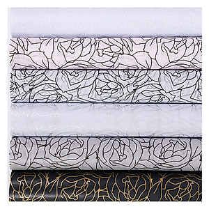 FWSA WRAPS Korean Tissue Paper for Flowers Bouquet Inside Lining Paper Shoes Clothes Packaging Supplies 28 sheets/bag 19.7 x 27.5 inches (4 Black and White)