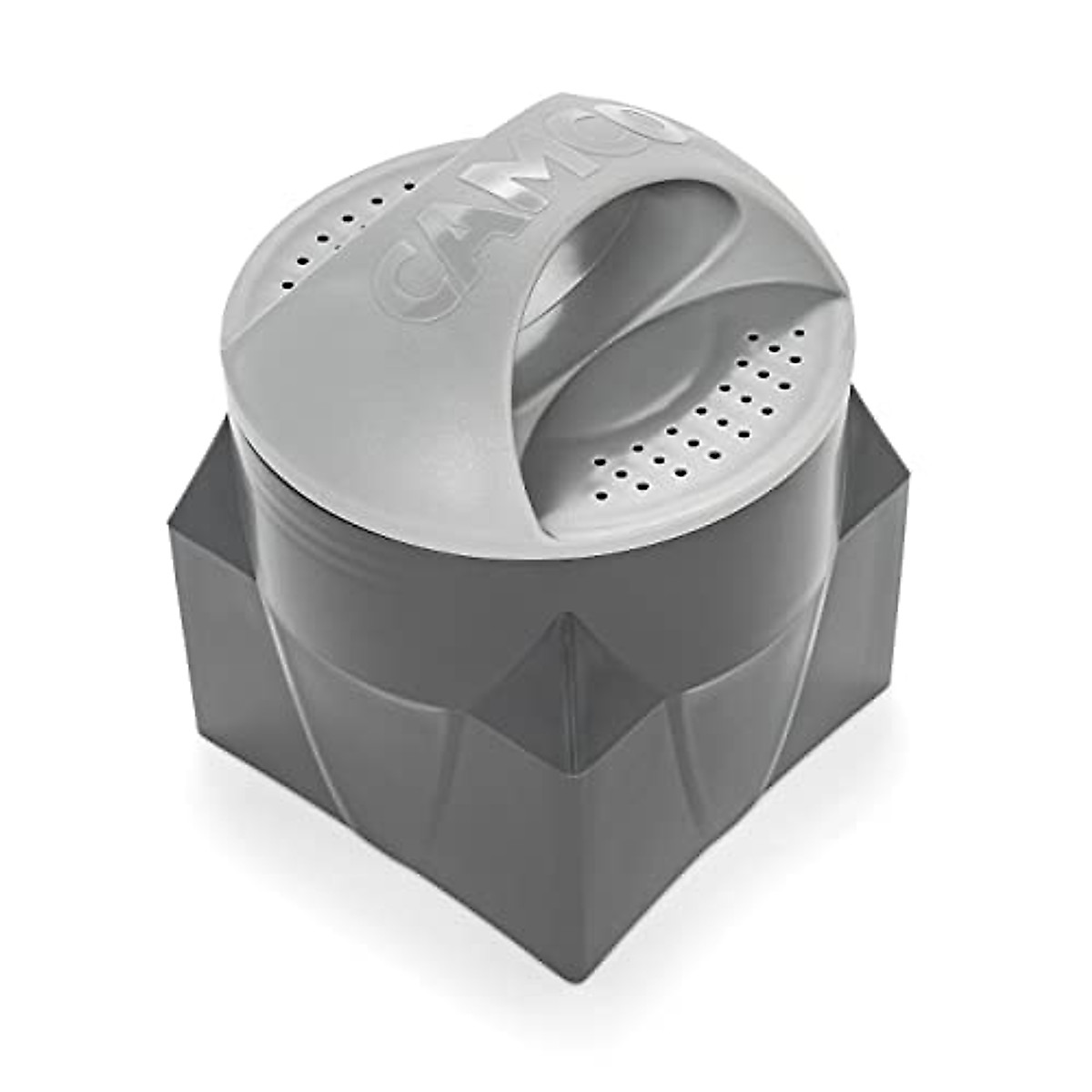 Camco RV Magnetic Bumper Cap | Allows for Convenient Storage of Your 4-in-1 Adapter During Travel | Features a Vented Cap for Air Flow While in Storage (40335), Gray