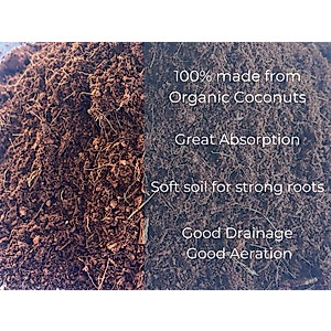 Southside Plants Coco Peat Coconut Substrate for Garden Potting Soil - 100% Organic & Eco-Friendly 1.4 lb Brick for Indoor & Outdoor Flowers & Plants Growth – 650 Grams