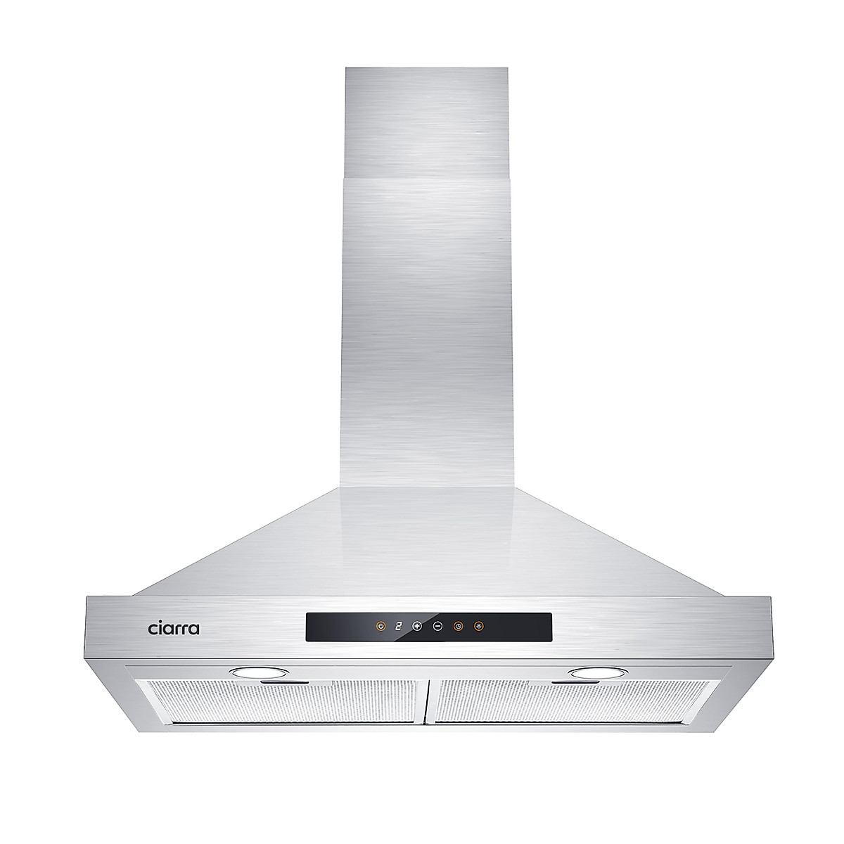CIARRA Wall Mount Range Hood 30 inch 760m3/h Ducted Convertible Ductless Range Hood Vent in Stainless Steel CAS75308