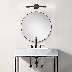 Phansthy 2 Light Vanity Light Matte Black Double Sconce Light for Hallway Kitchen Bathroom (Matte Black)