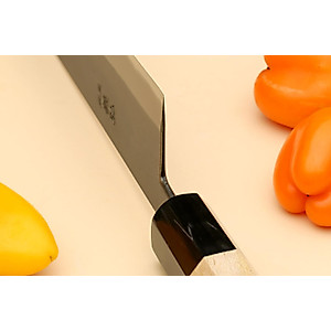 Yoshihiro Kurouchi Black-Forged Blue Steel #2 Stainless Clad Japanese Gyuto Chef Knife Kaede Handle (7"(180mm) & No Saya)