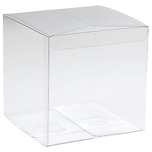 Juvale 30-Pack Clear Gift Boxes - 5x5x5 In Square Plastic Transparent Favor Boxes for Wedding, Baby Shower, Birthday Party