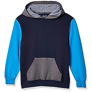 Fruit of the Loom Boys' Fleece Sweatshirts, Hoodies, Sweatpants & Joggers, Pullover-Navy/Pacific Blue, Large