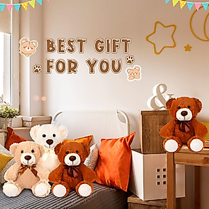 Zomiboo 7 Packs 14 Inch Plush Bear Stuffed Animals Plush Valentine Day Gift Soft Cute Stuffed Dolls Birthday Party Decorations(Classic Colors)