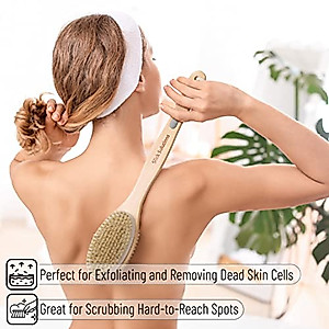 Slick- Shower Brush, Double Sided Shower Brush, Back Scrubber, Bath Brush, Back Brush, Back Brush Long Handle for Shower, Shower Brushes for Your Back, Bath Brush Long Handle for Shower