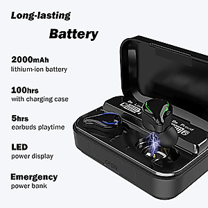 Wireless Earbuds, Bluetooth 5.2 in-Ear Headphones with 100H Playtime Charging Case, IPX5 Waterproof True Wireless Ear Buds,Stereo Sports Earphones with Built-in Mic Compatible with iPhone/Android
