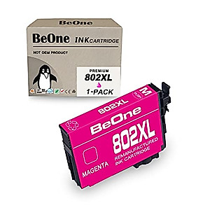 802XL Remanufactured Ink Cartridges Replacement for Epson 802 XL 802XL T802 T802XL to Use with Workforce Pro WF-4720 WF-4730 WF-4734 WF-4740 EC-4020 EC-4030 EC-4040 Printer (1 Magenta)