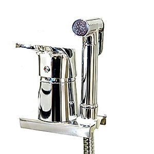 ifgswopq Bidet Faucets Toilet Solid Brass Chrome Handheld Bidet Toilet Portable Bidet Shower Set with Hot and Cold Water Bidet Mixer