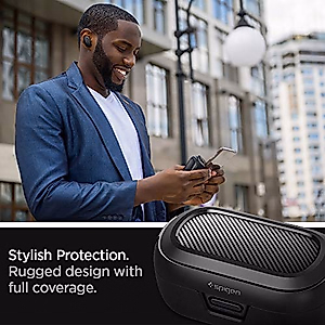 Spigen Rugged Armor Designed for Bose QuietComfort Earbuds Case Cover (2020) - Matte Black