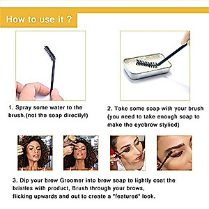 Eyebrow Soap Kit,brow pomade,eyebrow gel clear,Brows Styling Soap,Long Lasting Waterproof Smudge Proof Eyebrow Styling Pomade for Natural Brows (01)
