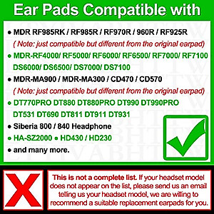 Replacement Ear Pads Compatible with DT770, DT880, DT990, DT 770 PRO, DT 880 PRO, DT 990 PRO Headphones (Black)
