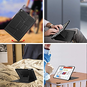 Fintie Magnetic Stand Case for iPad 6th / 5th Generation (2018/2017), iPad Air 2 / Air 1 (9.7 Inch) - [Multiple Secure Angles] Shockproof Rugged Soft TPU Back Cover, Auto Wake/Sleep, Black