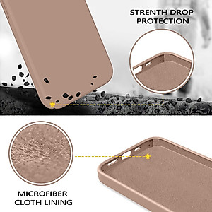 GUAGUA Compatible with iPhone 14 Pro Max Case 6.7 Inch Liquid Silicone Soft Gel Rubber Slim Microfiber Lining Cushion Texture Cover Shockproof Protective Case for iPhone 14 Pro Max, Brown