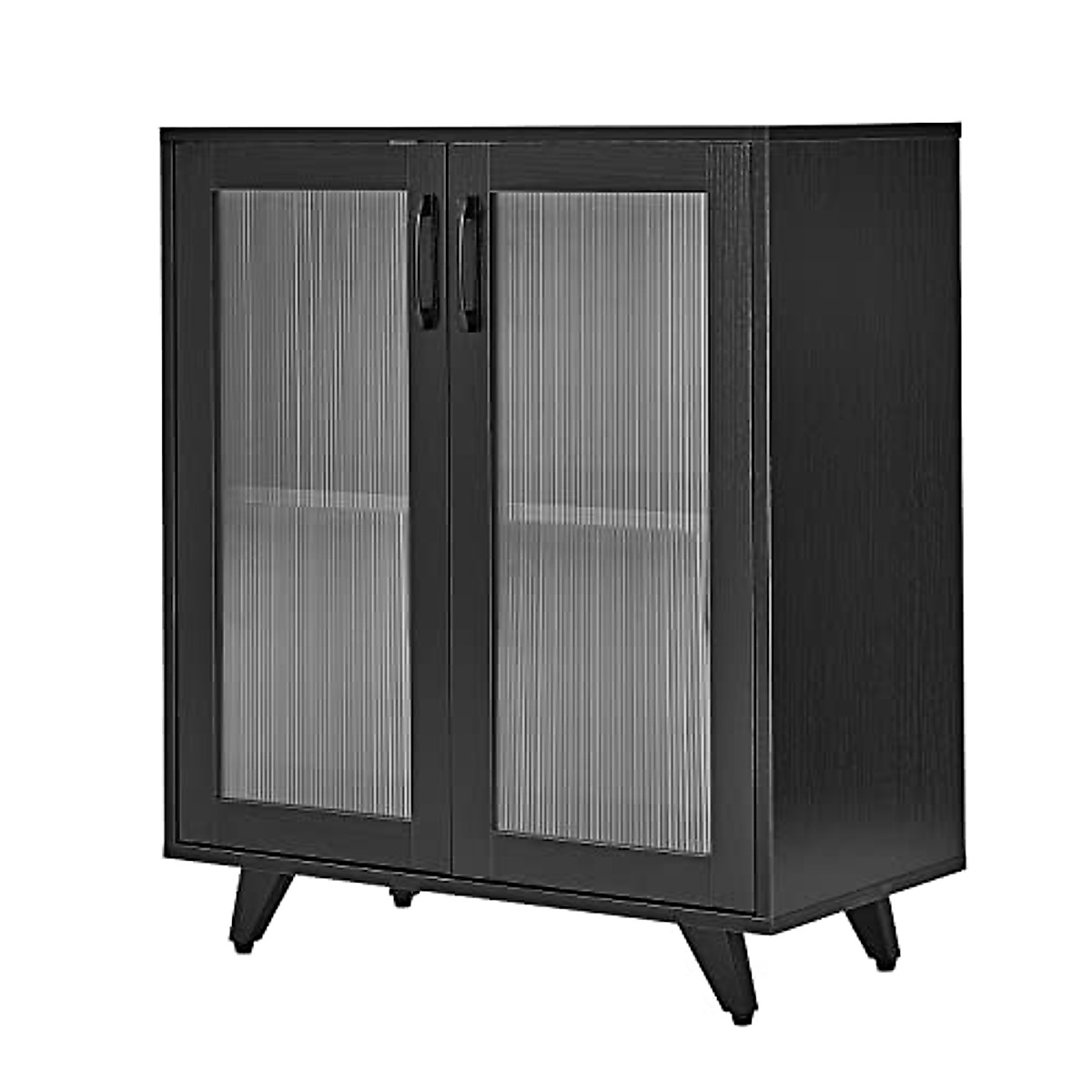 Panana Kitchen Buffet Server Table Accent Sideboard Cupboard Server Buffet Console Table with Doors Cabinet(27inch, Black)