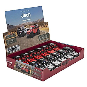 KiNSMART - 1/34 Scale Model Compatible with Jeep Wrangler Rubicon 2018 Emergency Services Hard Top (Red)