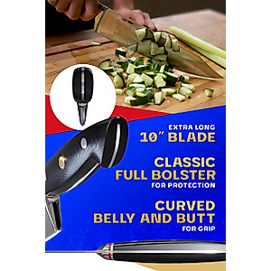 Dalstrong Chef Knife - 10 inch - Centurion Series - Premium Swedish 14C28N High Carbon Stainless Steel - G10 Handle Kitchen Knife - Razor Sharp Chef's Knife - Cooking Knife - Sheath Included