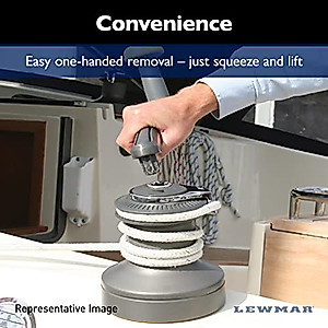 Lewmar 10" One Touch Aluminum Winch Powergrip Handle – Lightweight, Corrosion-Resistant, Marine-Grade Alloy, one-Touch Lock-in Winch Handle with Ball Bearing Grip, Three-Year Warranty