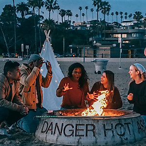 RAOMEIDE Outdoor Fire Poker for Fire Pit Camping, Campfire Poker for Fire Pit 32", Stainless Steel Fire Pit Poker Stick, Fireplace Poker Tools (Black)