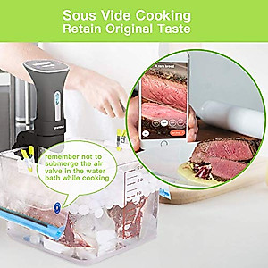 WHX Sous Vide Bags - 20pack Reusable Vacuum Zipper Bags for Sous Vide Cooking, 3 Sizes Food Storage Bags with 2 Sealing Clips for Anova and Joule Cookers