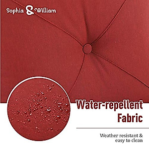 Sophia & William Patio Dining Chairs Set of 4 Outdoor Metal C Spring Motion Chairs Patio Chairs Set with Cushions for Deck Lawn Garden Pool Backyard, Red