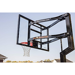 Goalsetter Contender In Ground Adjustable Basketball System with 54-Inch Glass Backboard and Flex Rim, Black (SS44554G3W)