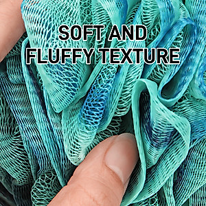 Shower Loofah Bath Sponge 75g - 4 Pack Large Soft Nylon Mesh Puff for Body Wash, Loofah Shower Exfoliating Scrubber Pouf for Women and Men, Full Cleanse, Beauty Bathing Accessories