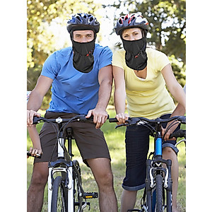 SATINIOR 6 Pieces Ski Mask for Men Balaclava Full Face Cover UV Sun Protection Cooling Neck Gaiter Clothing Scarf Bandana(Black,Ice Silk)