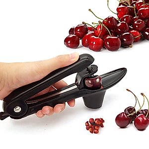 Hovico Cherry Pitter Remover,Cherry Fruit Kitchen Olive Core Remove Pit Tool Seed Gadget Stoner Corer Pitter Remover,Portable Cherry Pitter Tool Kitchen aid with Space-Saving Lock Design (Black)