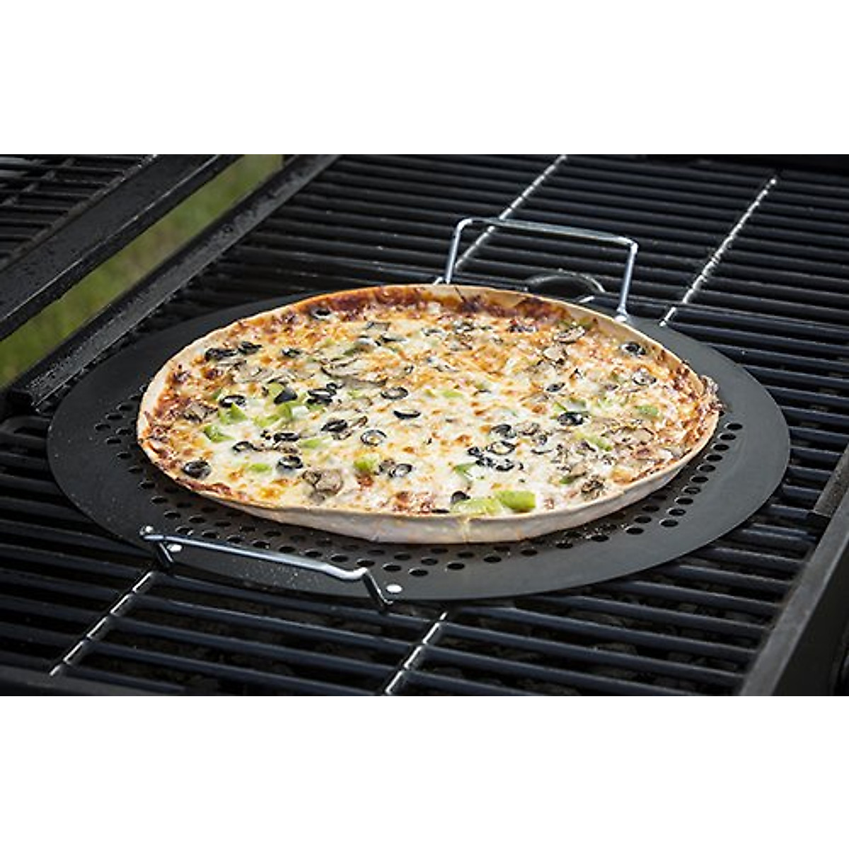 TableCraft BBQ Round Pizza Grilling Tray, Medium,Steel