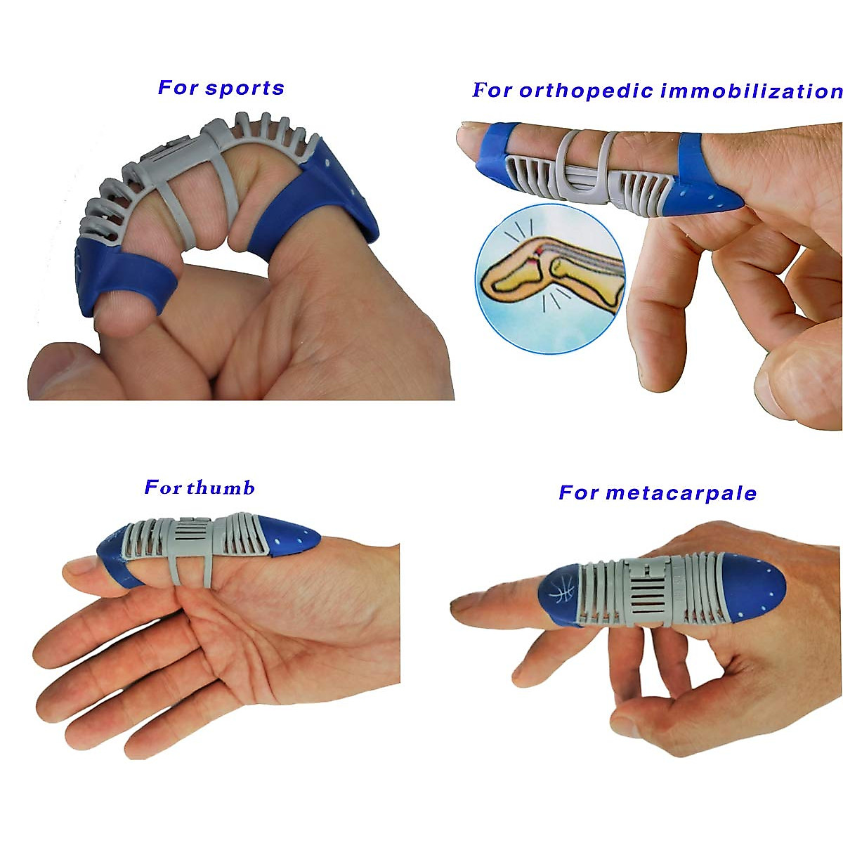 Lynnmed Sport finger guard splints (one pair) basketball finger protector Sport Injuries, Basketball, Volleyball, Bowling fits Index, Middle Finger, Ring, Pinky
