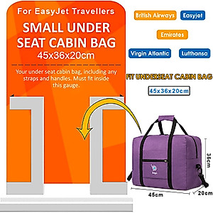 Bago Personal Item Travel Bag For Airlines - Fits As 18x14x8 inches Travel Bag Spirit & Frontier Airlines - Foldable Duffle Bag For Travel - Personal Item Bag Small Carry On Bag For Air Travel
