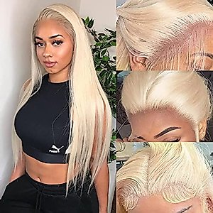 Alididi Blonde Wig Human Hair 613 Lace Front Wig Human Hair 13x4 Straight Lace Frontal Wig Human Hair Pre Plucked With Baby Hair 150% Density HD Lace Front Wigs Human Hair For Women (18Inch)